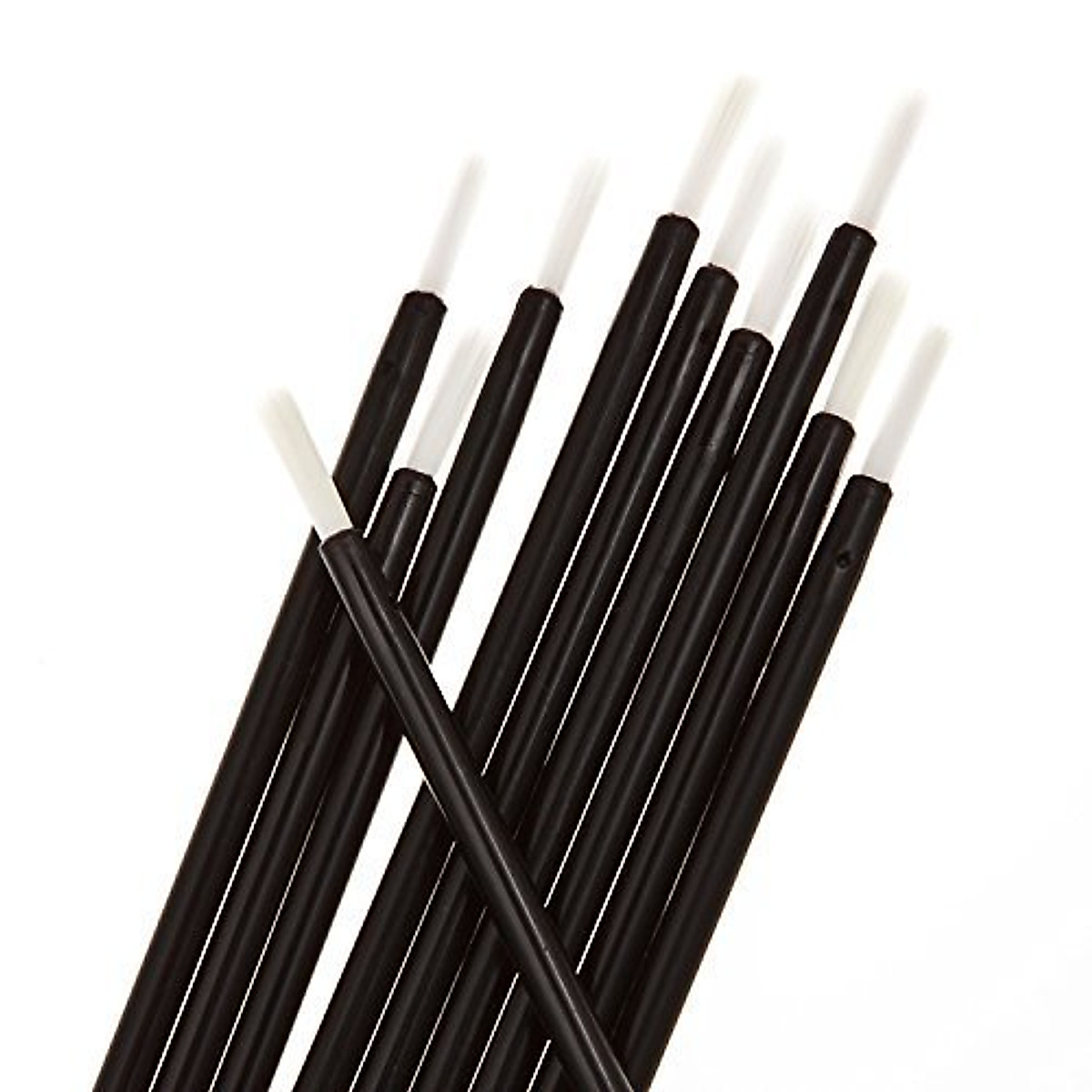 Huachnet Disposable Lipstick Gloss Wands with Soft Brush Head Makeup Kits-Pack of 100 (Black-Nylon Hair Lip Brush)