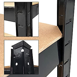 4-Tier Storage Shelving Unit (63.77 x 31.5 x 15.75) inch, Indoor/Outdoor, Heavy Duty Steel Storage Shelving Unit, Black