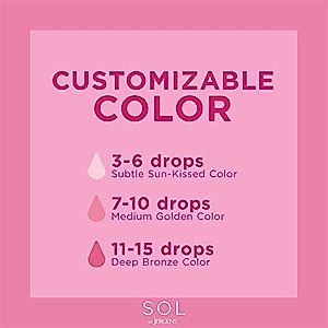 SOL by Jergens Deeper by the Drop Self Tanning Drops, Tanning Water, Add to Lotions, Serums, and Oils for Custom Tan, for Year-Round Glow, 1 Fluid Ounce