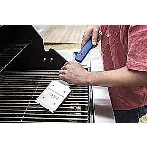 Ignite Stainless Steel Cool Grill Brush | Durable & Effective with Safe Nylon Grill Bristles | No Risk of Broken Wire bristles | Safe for Porcelain, Ceramic, Steel, & Iron Grates | Best Grill Cleaner