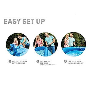 INTEX 28131EH Easy Set 12 Feet x 30 Inch Inflatable Puncture Resistant Above Ground Swimming Pool|Cartridge Filter Pump Included