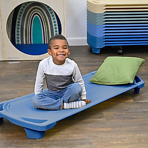 Angeles AFB5730OB Space Line Single Cot, Standard, 55" Height, 22" Length, 5" Width, Blue