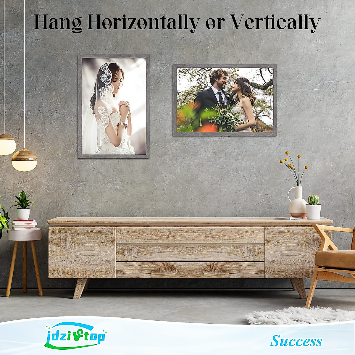 16x20 Frame Rustic Grey, 20x16 Picture Poster Frame, Horizontal Vertical Hanging, Large 16 by 20 Wall Gallery Family Concert Portrait Photo Frame Anniversary/Birthday/Wedding/Thank you/Christmas Gift