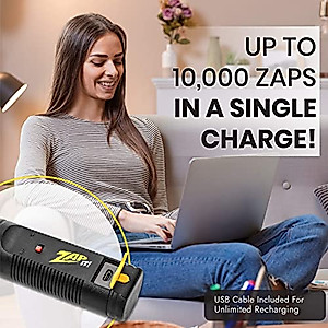 ZAP iT! Electric Fly Swatter Racket & Mosquito Zapper with Blue Light Attractant - High Duty 4,000 Volt Electric Bug Zapper Racket - Fly Killer USB Rechargeable Fly Zapper Indoor Safe - 2 Pack, Yellow