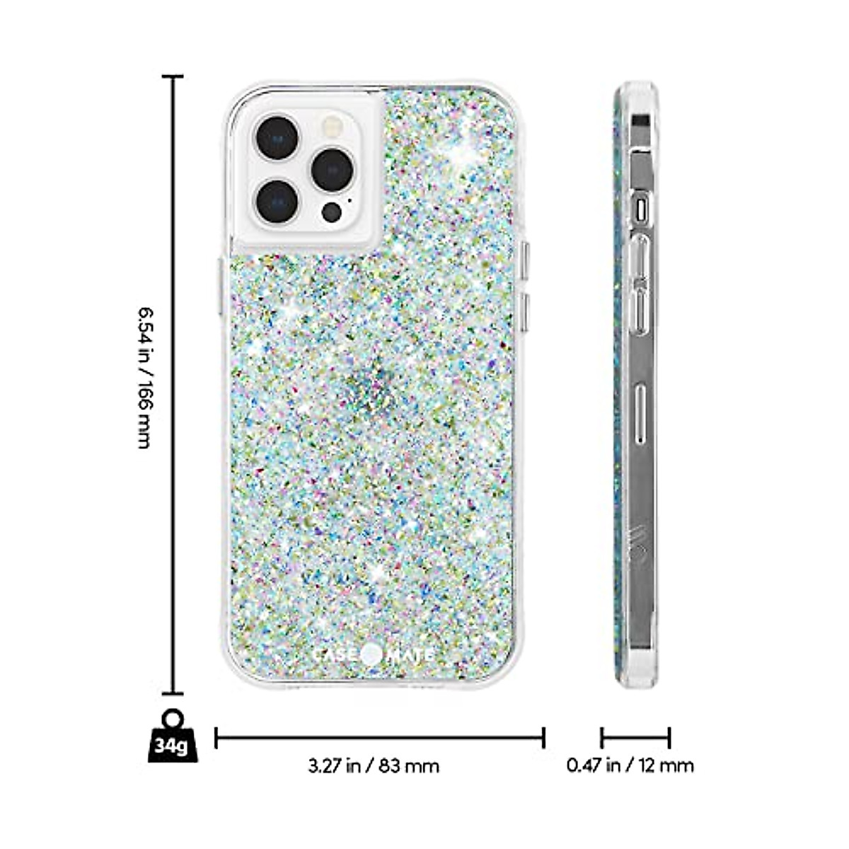 Case-Mate - TWINKLE - Case for iPhone 12 Pro Max (5G) - 10 ft Drop Protection - 6.7 Inch - Confetti