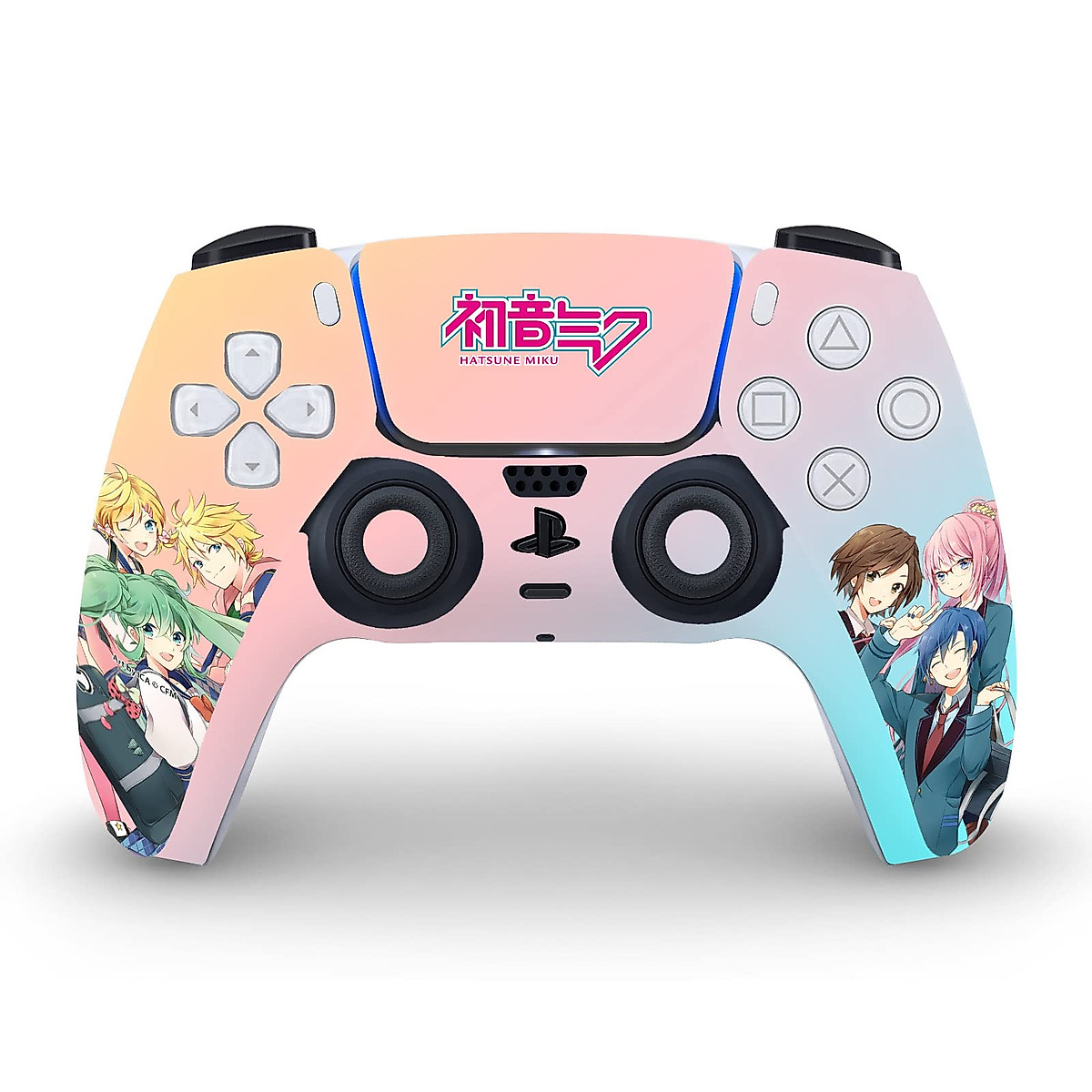 Head Case Designs Officially Licensed Hatsune Miku High School Graphics Vinyl Faceplate Sticker Gaming Skin Decal Compatible With Sony PlayStation 5 PS5 Disc Edition Console & DualSense Controller
