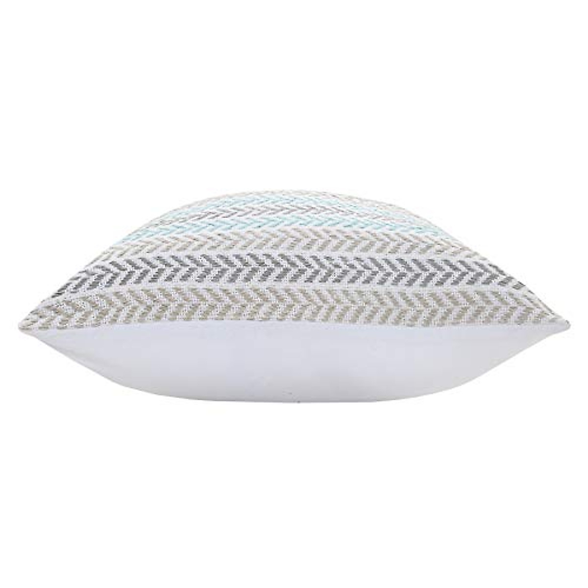 LR Resources Amelia Pillow, 18" x 18", Turquoise/Gray