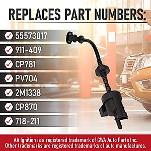 Vapor Canister Purge Valve - Replaces 55573017, 911-409, CP781 - Compatible with Chevy & Buick Vehicles 1.4L Encore, Cruze, Sonic, Trax - 2013, 2014, 2015, 2016, 2017, 2018, 2019