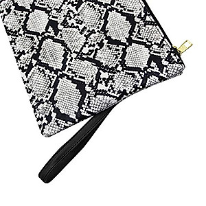 MOSSTYUS Womens Oversized Clutch Bag Purse, Snake Skin Envelope Bag Evening Handbags with Strap, Wristlet Wallet, White
