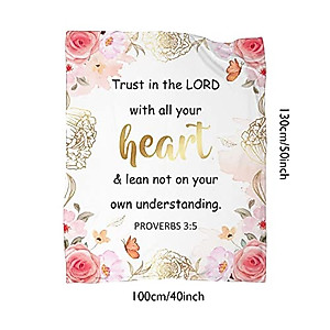 TROCHIN Bible Verse Blanket, Inspirational Religious Gift Throw Blanket with Bible Verse Religious Gifts for Women 50x40in