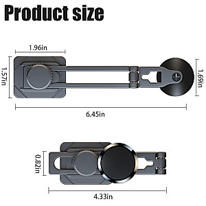 BESULEN Magnetic Phone Holder for Car, 6 Strong Magnets, Car Phone Mount with 2 Metal Plates, 720° Rotation Folding Case Friendly, Universal Auto Dashboard Cell Phone Holder Fits Most Smartphones