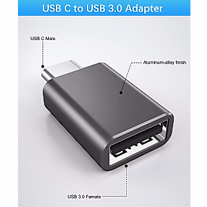 Basesailor USB to USB C Adapter with C Male to 3.0 Female Charger 4Pack,Thunderbolt 4 OTG Converter for MacBook,iPhone 16 16e 15 14 13 Plus Pro Max,Samsung Galaxy AI S25 S24 23 Ultra,iPad Air,AirPods