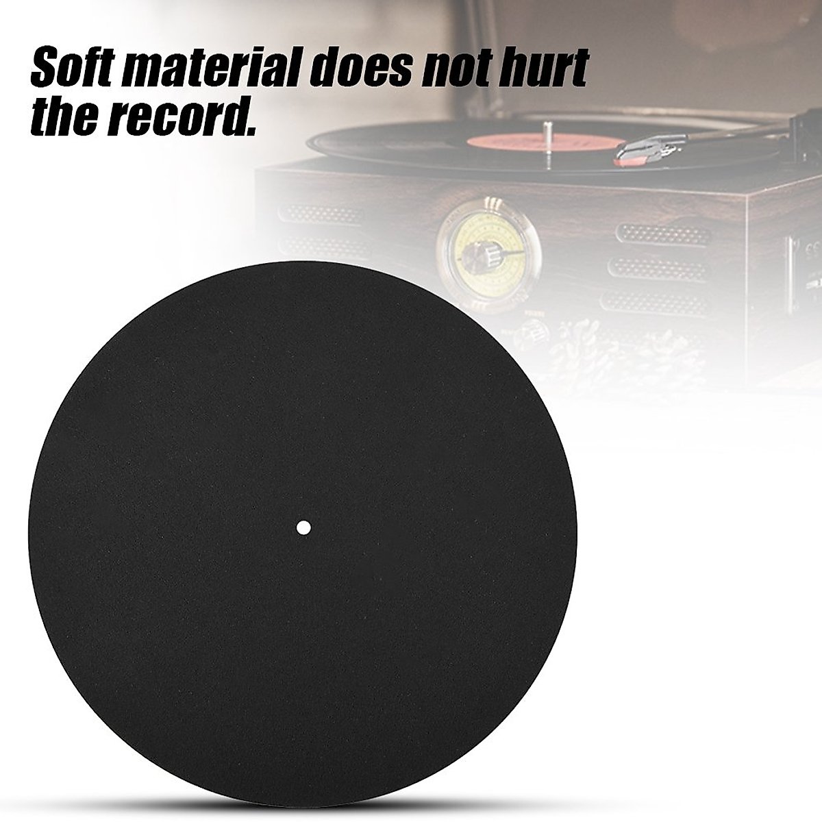 Ultra-Thin Anti-Static Turntable Record Pad,LP Turntable Soft Slipmat,Reduce Vibration,Reduce The Back Noise,Keeping Disc Clean,for All LP Record Players Black