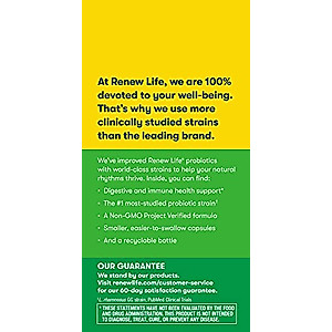 Renew Life Adult Probiotics 50+, 30 Billion CFU Guaranteed, Probiotic Supplement for Digestive & Immune Health, Shelf Stable, Gluten Free, Extra Care, For Men & Women, 60 Capsules
