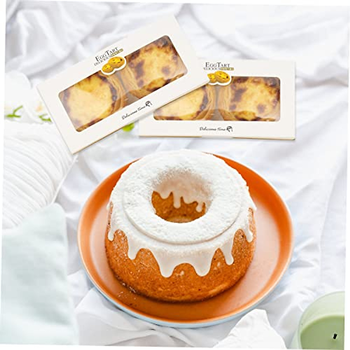 MUSISALY 25pcs Boxes Window Egg Tart Box Mini Cake Boxes Mini Muffins Window Box Bracket Gift Boxes with Lids for Presents Individual Cake Carrier Egg Tart Gift Packaging Box Cupcake Box