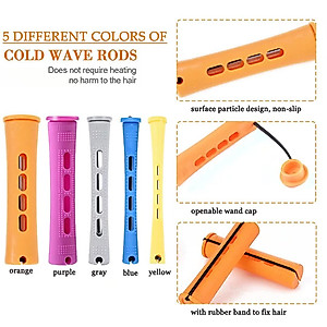 100pcs Hair Curling Rods Set - Plastic Cold Wave Rollers for Natural, Long or Short Hair Styling - Women's DIY Hairdressing Tools in Orange, Purple, Gray, Blue, Yellow