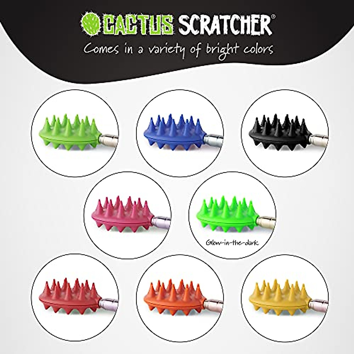 Extendable Cactus Back Scratcher, ABS Plastic, Relieves Itching on Back, Neck, Head, Beard, and Body, 16 Spikes per Side, 8.5 Inches Compact Back Scratcher Extendable to 24.5 Inches (Blue)