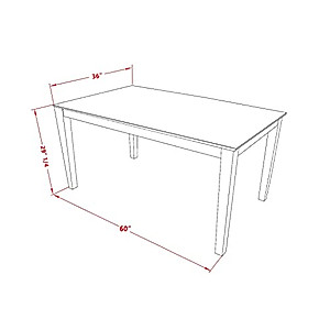 East West Furniture Capri 7 Piece Kitchen Set Consist of a Rectangle Table and 6 Dining Chairs