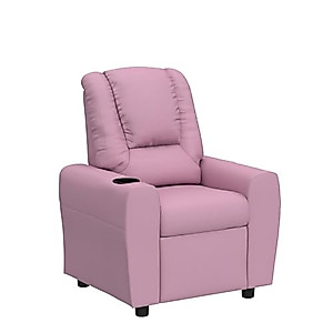 hzlagm Kids Recliner Chair with Cup Holder, Toddler Recliners for Kids Age 0-5 with Side Pockets and Non-Slip Footstool, Child Recliners for Girls Boys Kids Room, Children's Rooms, Pink