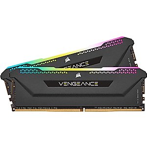 Corsair VENGEANCE RGB PRO SL DDR4 32GB (2x16GB) 3600MHz CL18 Intel XMP 2.0 AMD Ryzen iCUE Compatible Computer Memory - Black (CMH32GX4M2D3600C18)