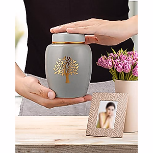 Medium Urns for Human Ashes,Beautiful Ceramic Tree of Life Cremation Urn,Keepsake Urns for Human Ashes,for Sharing Adult or Baby Urns for Ashes,Pet Urn.