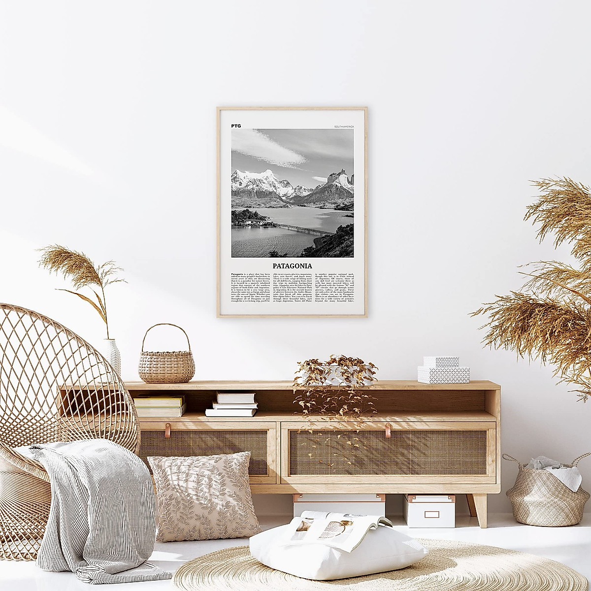 Patagonia Print Black and White, Patagonia Wall Art, Patagonia Poster, Patagonia Photo, Argentina, Chile, South America