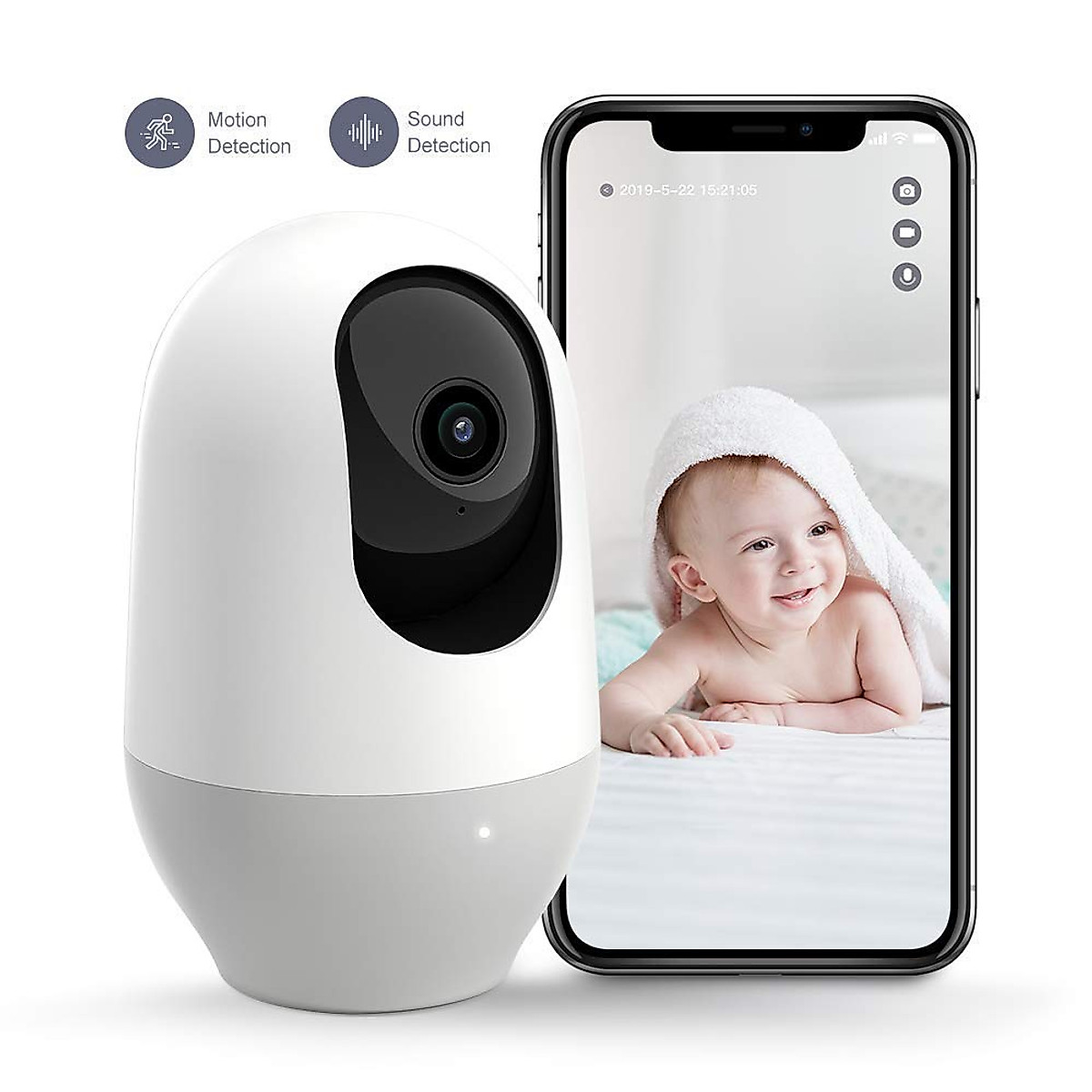 Nooie Baby Monitor and Outdoor Security Camera Bundle Set, 1080P HD WiFi Home Security Camera with Two-Way Audio, IR Night Vision, Motion &Sound Detection, IP66 Weatherproof, Compatible with Alexa