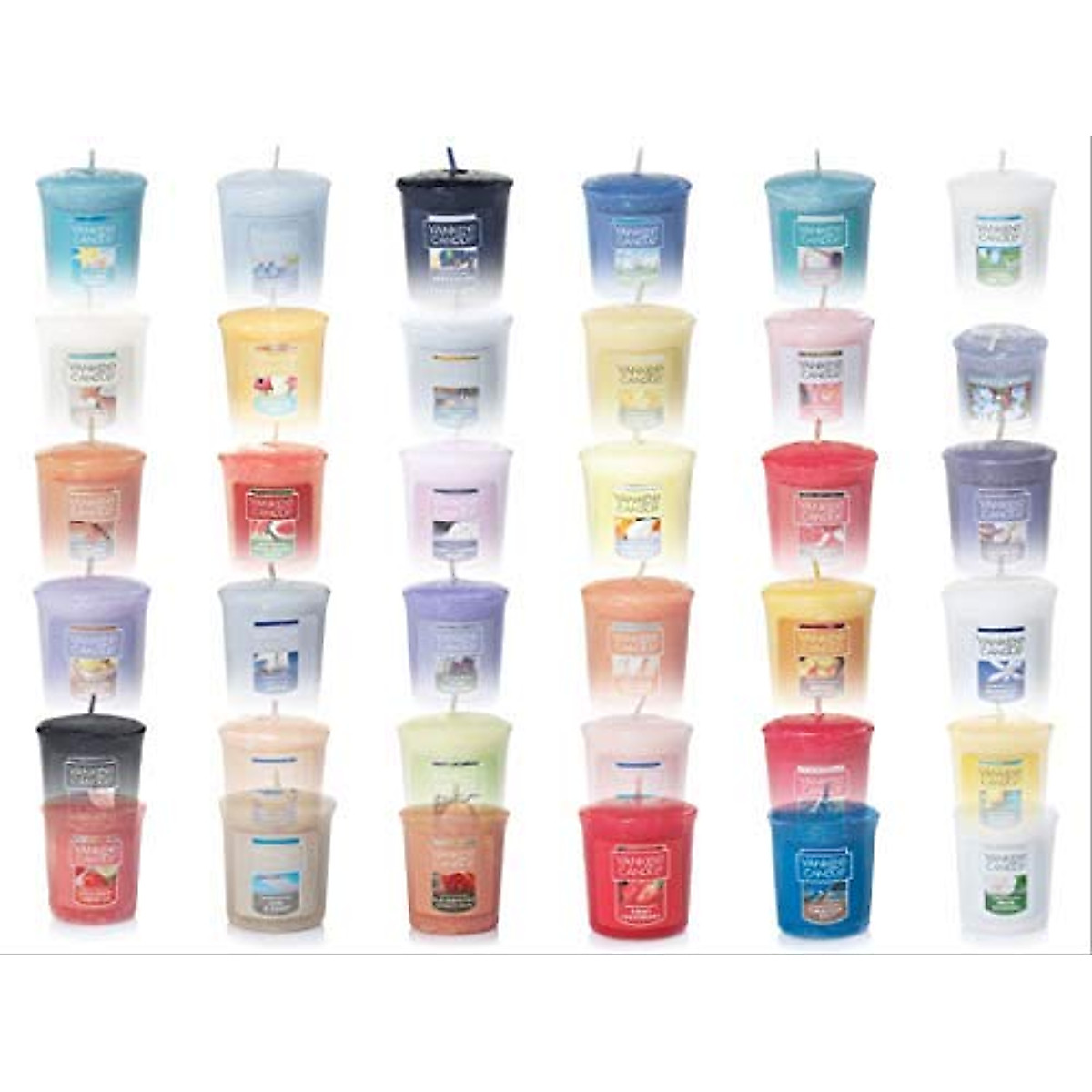 Yankee Candle Spring and Summer Votive Samplers Assortment of 12 in Storage Container Gift Box with Bonus Organza Sachet Bag Bundle
