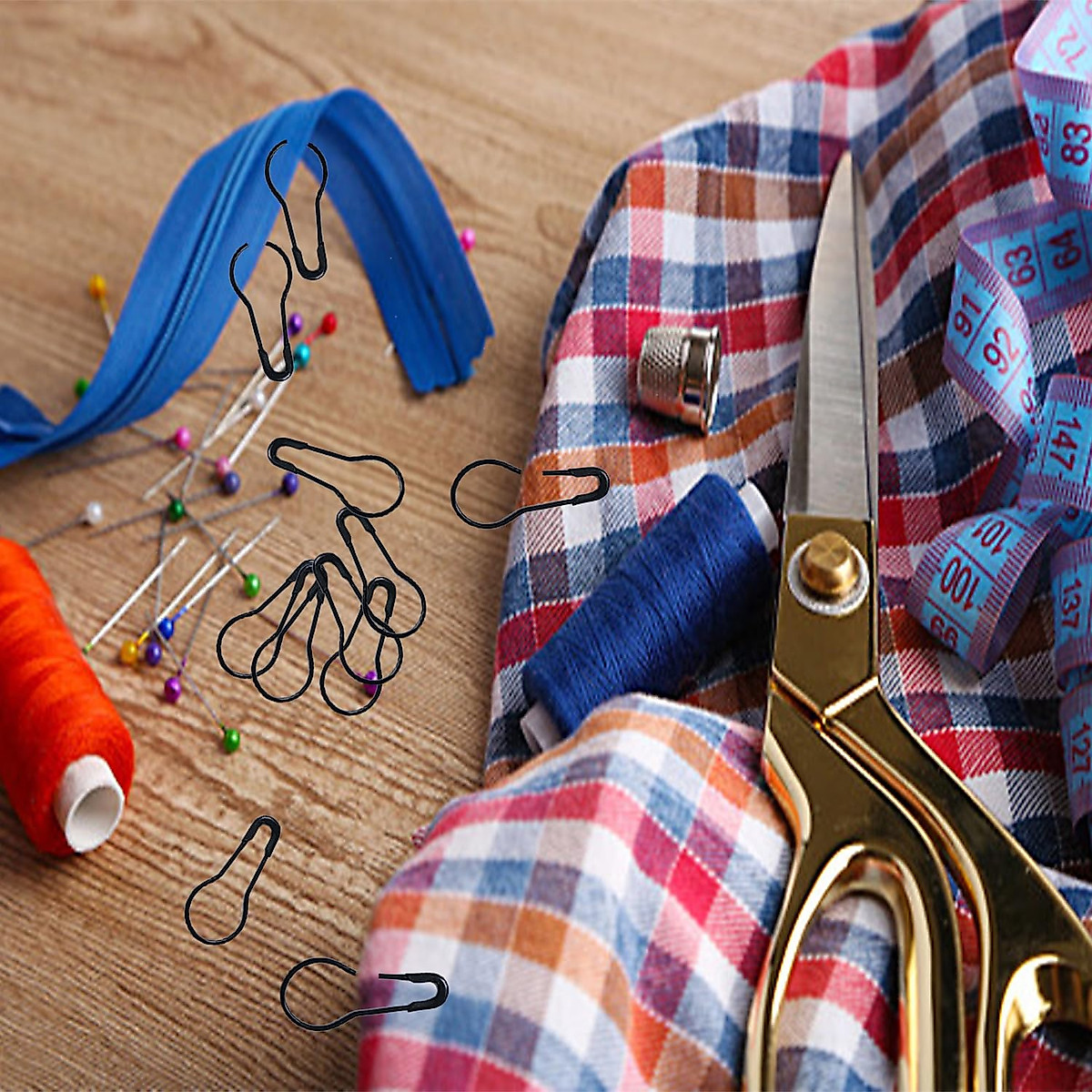 Transun Moo 500Pcs Black Safety Pins 0.8" Metal Bulb Pins Gourd Pin Clothing Tag Pins Calabash Pin for DIY Craft, Home Accessories