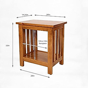 Best Living USA Mission Style Pine End Table, Amish Handcrafted, Wood, Side Table, Bedside Table, Nightstand, Furniture, Made in USA, 22.5