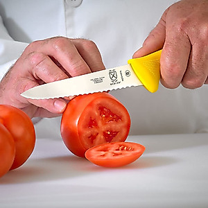 Mercer Culinary Millennia Color Handle Cutlery 6" Utility Knife (Wavy Edge) Yellow