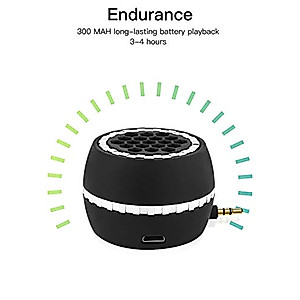 EAVO Mini Portable Speakers, 3W 36mm Microphone Speaker Line-in Speaker with 3.5mm Aux Audio Jack and Plug in Clear Bass Micro for Smart Phone, pad, Tablet, Laptop, Computer.