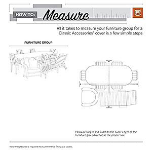 Classic Accessories Storigami Water-Resistant 140 Inch Easy Fold Patio Furniture Cover, Monument Grey, Patio Furniture Covers