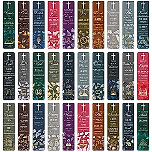 Epakh 30 Pieces Bible Verses Magnetic Bookmarks Inspirational Bookmarks with Full Scripture Christian Magnetic Book Markers for Men Women Religious Gifts for Women School Office Supplies, Multicolor
