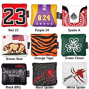 Golf large mallet headcover for Taylormade MySpider X Putter, MySpider Tour putter (Brown bear)