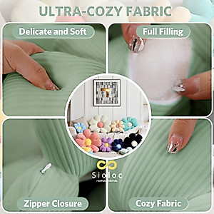 Sioloc flower pillow,flower Shaped Throw Pillow Butt Cushion flower Floor Pillow,Seating Cushion,Cute Room decor & Plush Pillow for bedroom sofa chair(Green,15.7'')