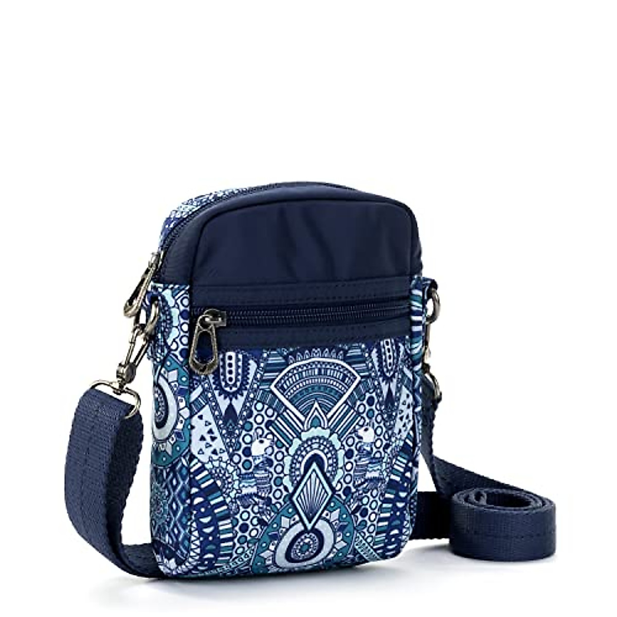 Sakroots Womens On The Go Smartphone Mini Crossbody, Navy Wanderlust, One Size US