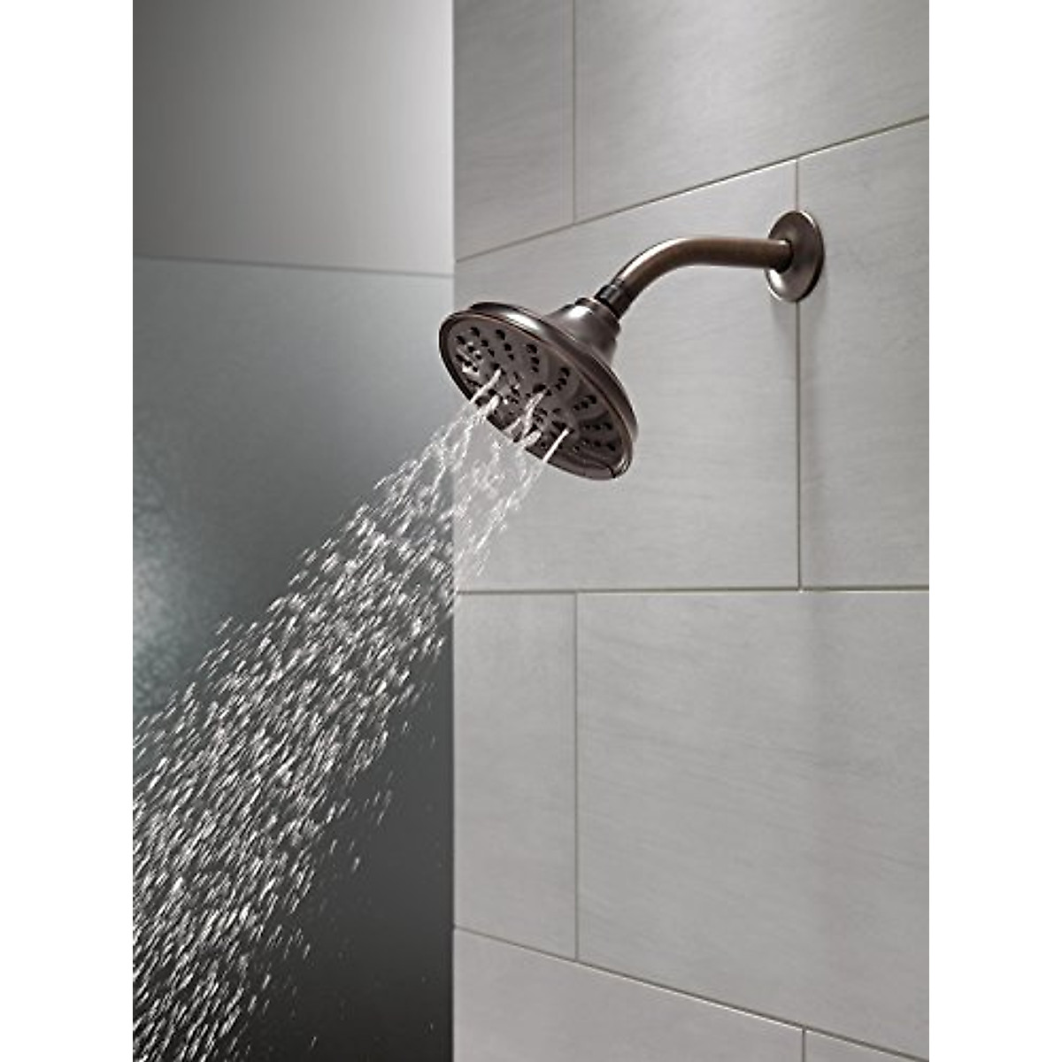 DELTA FAUCET -faucet 52669-RB H2Okinetic 5-Setting Raincan Shower head, Venetian Bronze