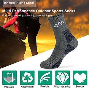 innotree 3 Pack Men's Full Cushioned Hiking Walking Socks, Quarter Crew Socks