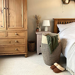 Goodpick Tall Laundry Hamper | Woven Jute Rope Dirty Clothes Hamper Modern Hamper Basket Large in Laundry Room, 25.6" Height