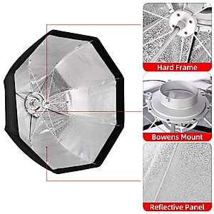 Godox SB-UE 47"/120cm Umbrella Octagon Softbox Reflector with Honeycomb Grid for Speedlight Flash (Bowens Mount)