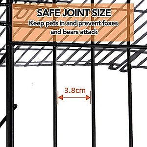 PawGiant Chicken Coop Chicken Run Pen for Yard with Cover 86"×40"×39" Outdoor Metal Portable Chicken Tractor Cage Enclosure Crate Outside for Small Animals Duck Rabbit Hen