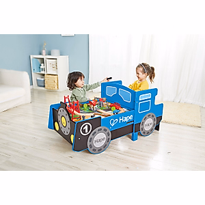Hape Wooden Blue Foldable Ride-on Train Table