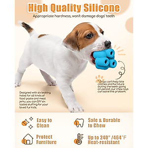 Moonorange Treat Dog Toy, Dog Chew Toys for Aggressive Chewers, Interactive Slow Feeder Dog Toys, Durable Fillable Toy Collection, Frozen Feeding Dog Toy for All Breed Sizes (Blue)