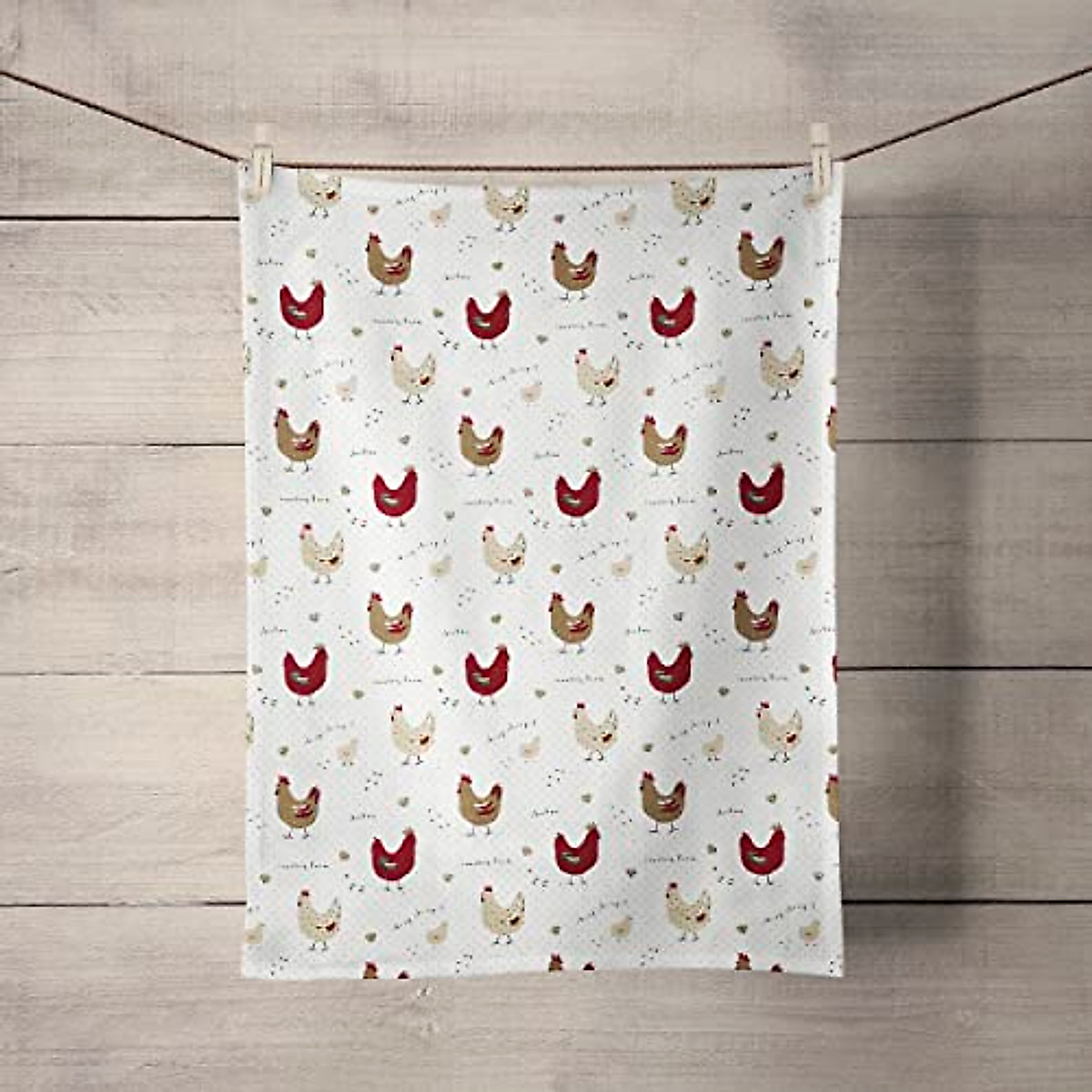 Cackleberry Home Farmhouse Chicken Kitchen Towels 100% Cotton, Set of 3