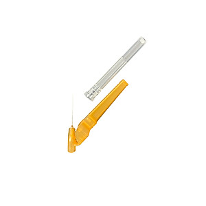 NANOSHARPS 100 Pack 25Ga 1 Inch Sterile Disposable Injection Needle with Safety Gard Cap for Animal, Pet and Industrial Dispensing Needle 25x1