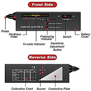 Diamond Tester,High Accuracy Diamond Tester Pen,Professional Diamond Detector for Novice and Expert(Black,Battery Included)