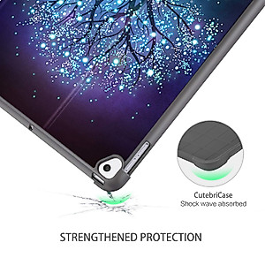 Lalumix for iPad 9th/7th/8th Generation Case, for iPad 10.2 Case, Fit for iPad Pro 10.5 Case, for iPad Air 3rd Generation Case, Pencil Holder, Multi-Angle Viewing, Auto Wake/Sleep, Blue Star Tree