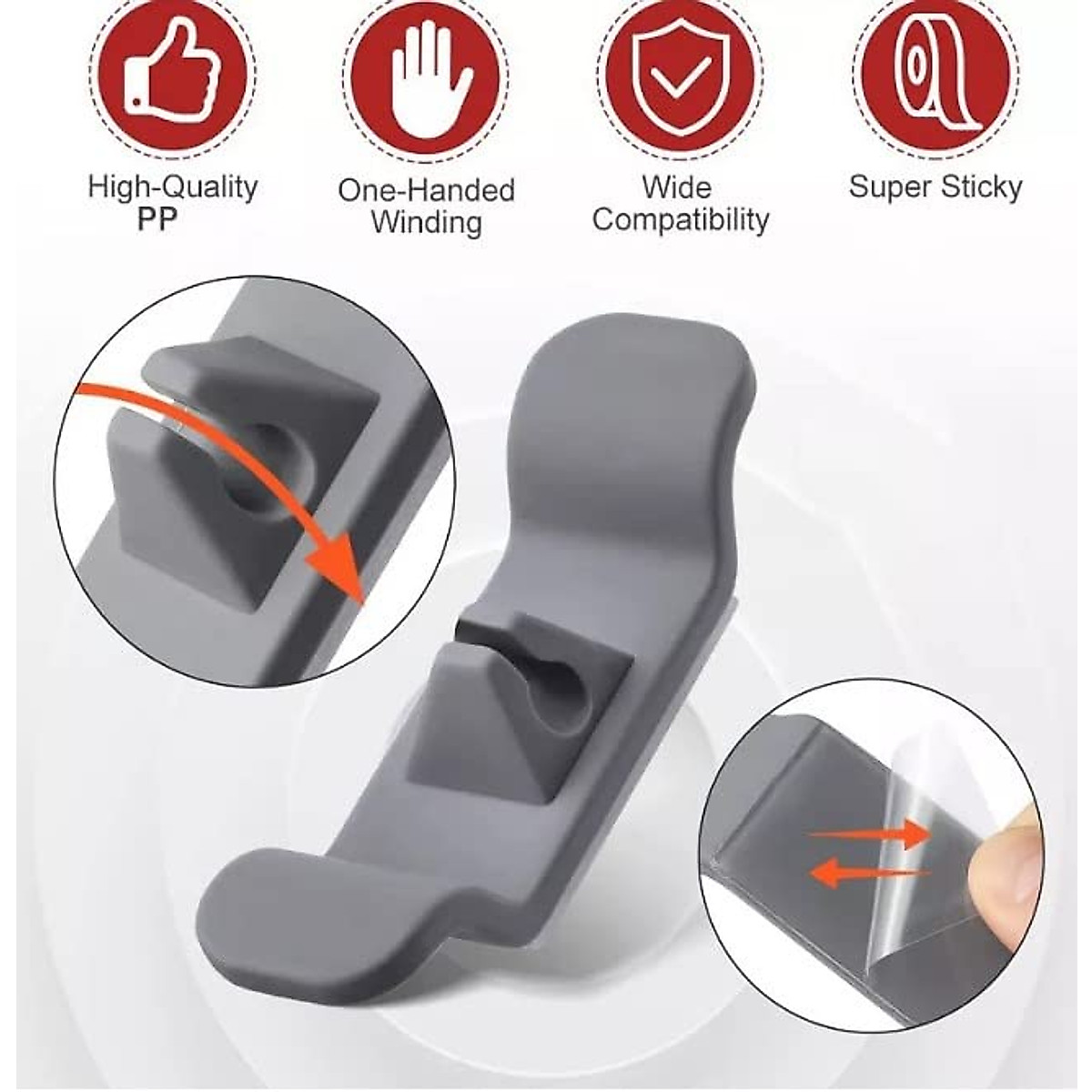 6 Pack Cord Organizer for Appliances, Kitchen Appliance Cord Winder with 12 Pcs Double-Sided Adhesive Tape, Cord Winder for Kitchen Stand Mixers Coffee Maker, Pressure Cooker and Air Fryer (6)