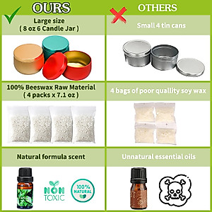 Candle Making Kit, Beeswax Scented Candles Supplies Arts and Crafts for Adults and Teens Gift Set for Women Including Fragrance, Soy Wax, Cotton Wicks, Metal Pot, Candle Dyes, Candle Jars and More